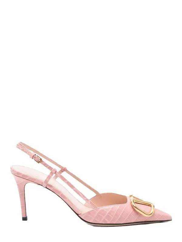 Valentino Garavani Vlogo Signature Leather Slingback Pumps - Multicolor