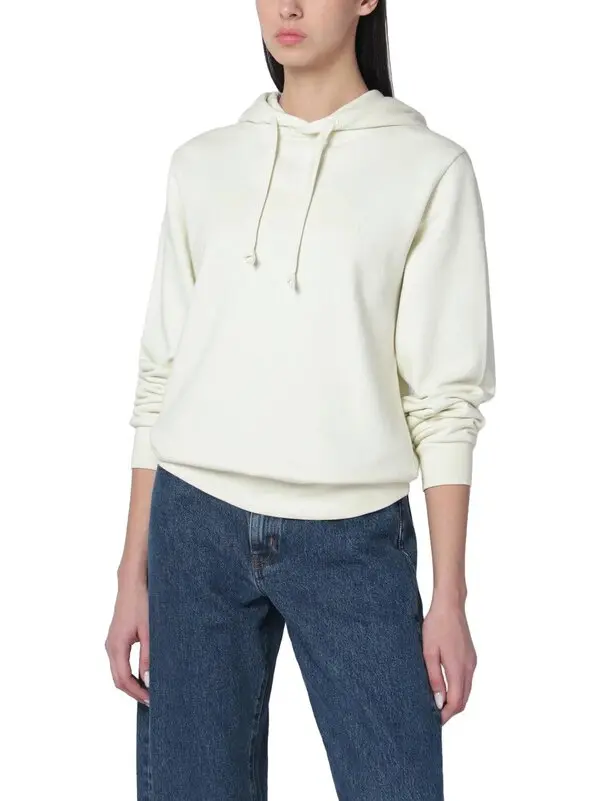 A.p.c. Ecru Cotton Logo Print Hoodie - Cream