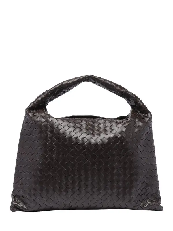 Bottega Veneta Large Woven Leather Hobo Bag - Brown