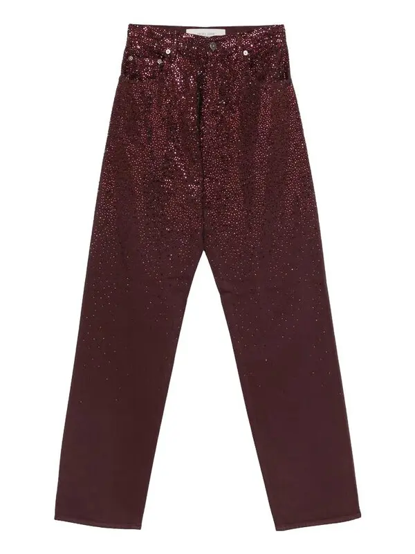 GOLDEN GOOSE Straight-leg Jeans With Sequin Embellishment - Red