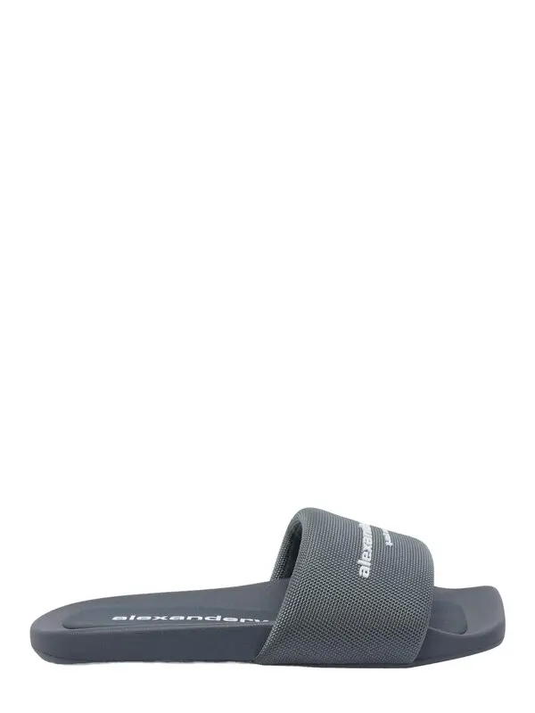Alexander Wang Logo Slide Sandals - Gray