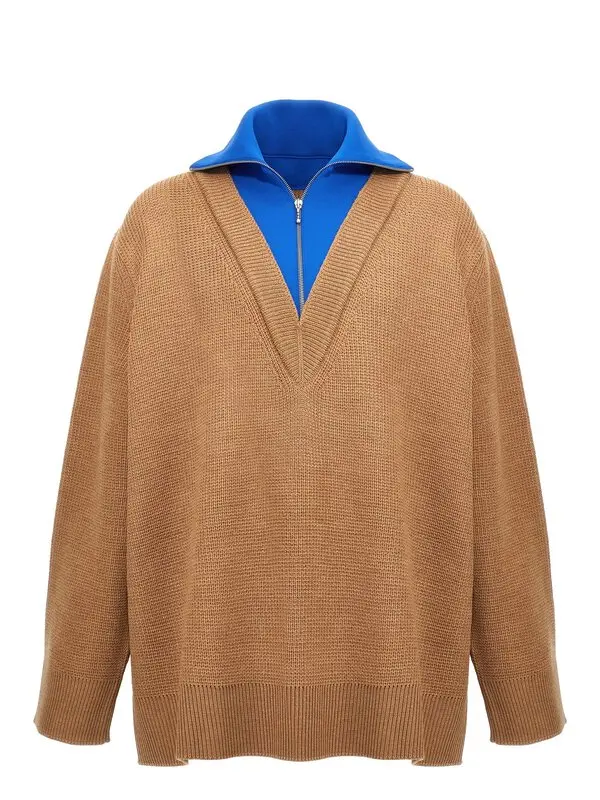 JIL SANDER Wool Blend Half-zip Sweater - Multicolor