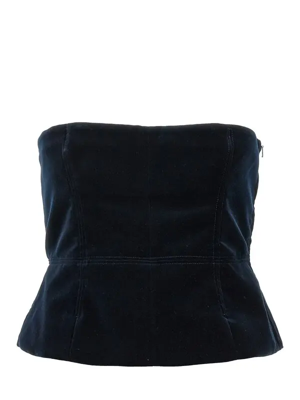 TOM FORD Velvet Strapless Top - Blue