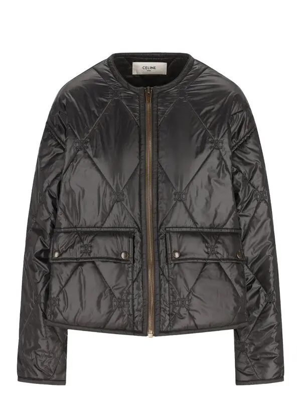 Celine Quilted Nylon Bomber Jacket - Multicolor