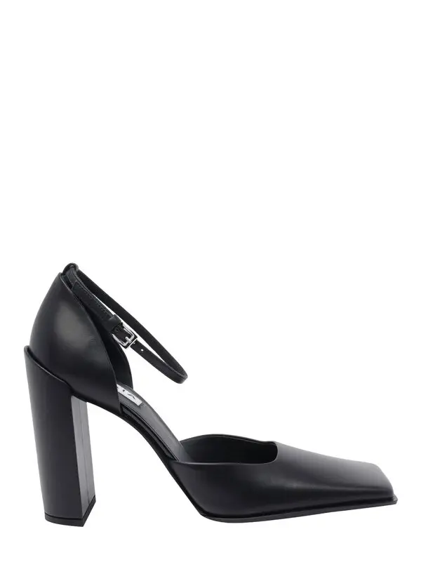 Alaïa D'orsay Square Pumps With Ankle Strap And Block Heel - Black