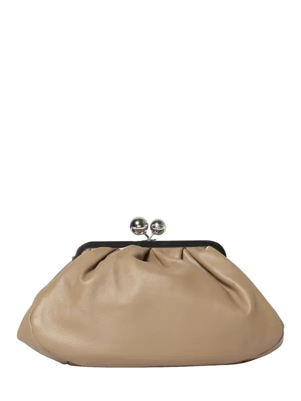 Max Mara Pelle Di Montone Ovis Aries Aries Algeria Clutch - Gray