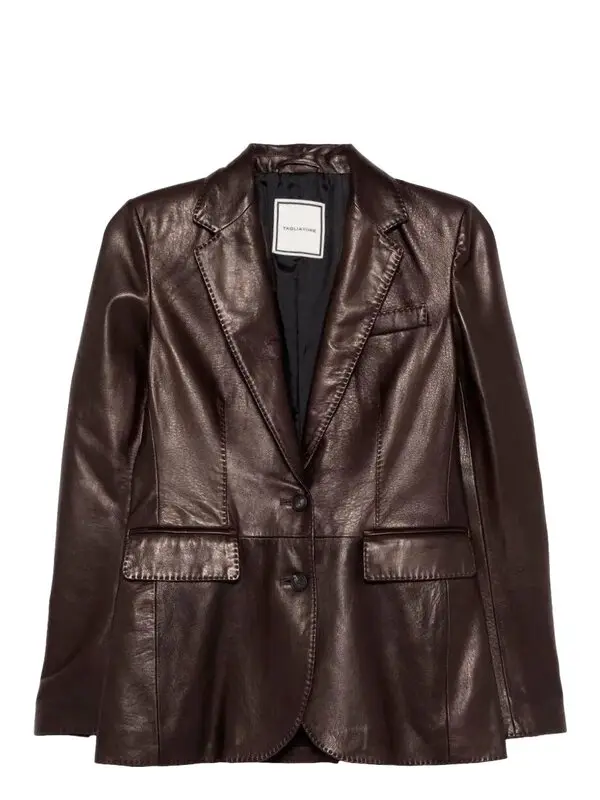 Tagliatore Leather Single-breasted Blazer - Multicolor