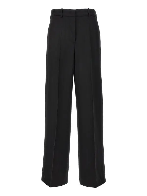 JIL SANDER 61" Wide Leg Trousers - Black