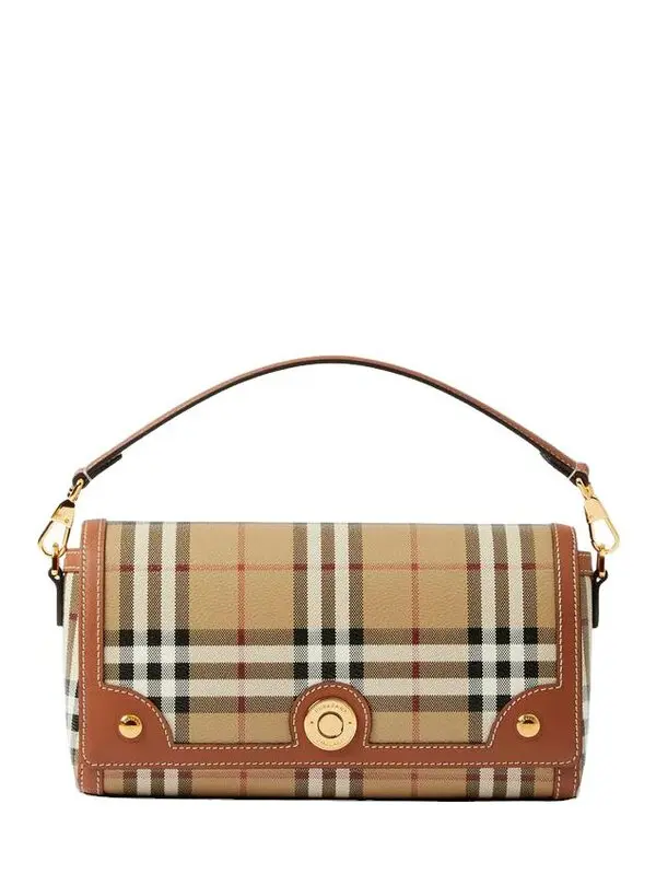 Burberry Vintage Check Leather Tote Bag - Brown