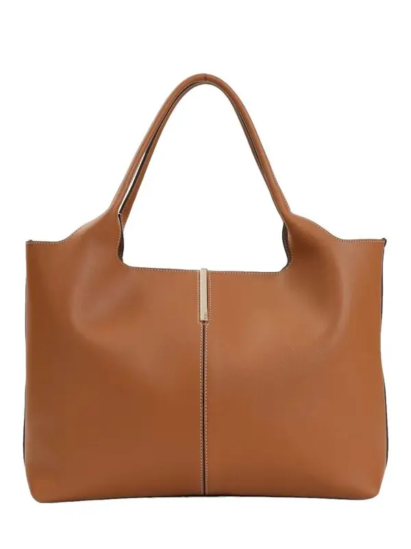 TOD'S Leather Shopper Bag - Brown