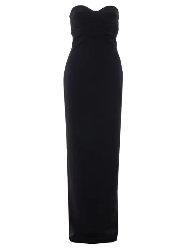 Solace London Keaton Maxi Dress Strapless Sweetheart Neckline - Black