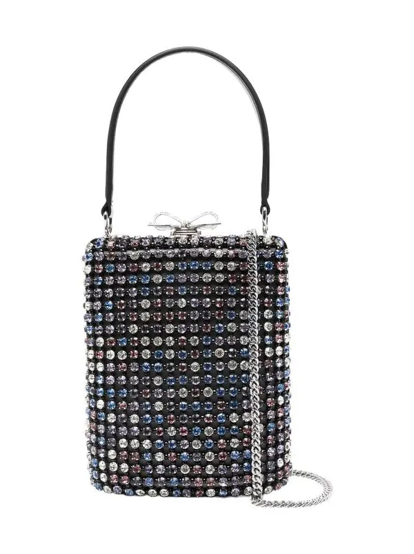 SELF-PORTRAIT Crystal-embellished Top Handle Bag - Black