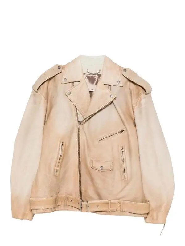 GOLDEN GOOSE Journey' Leather Biker Jacket - Multicolor