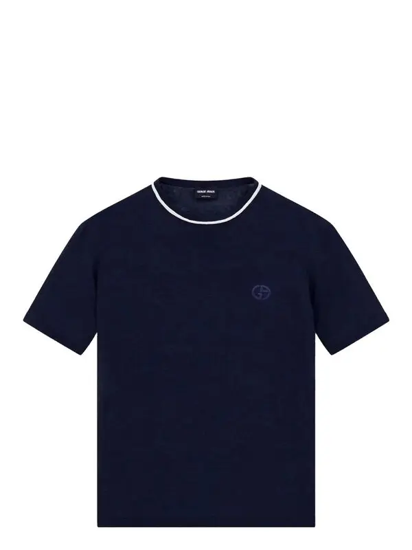 Giorgio Armani Linen Crew Neck Sweater - Multicolor