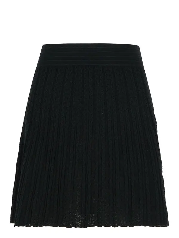 A.p.c. Kayla Wool Skirt With Embossed Texture - Black