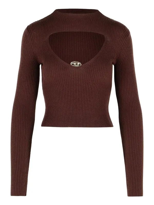 DIESEL® M-olina" Redwood Wool Sweater With Cut-out Detail - Multicolor