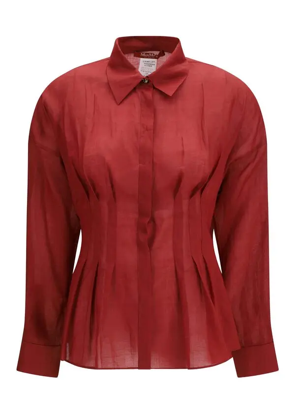 Max Mara Tora Ramie Shirt - Red