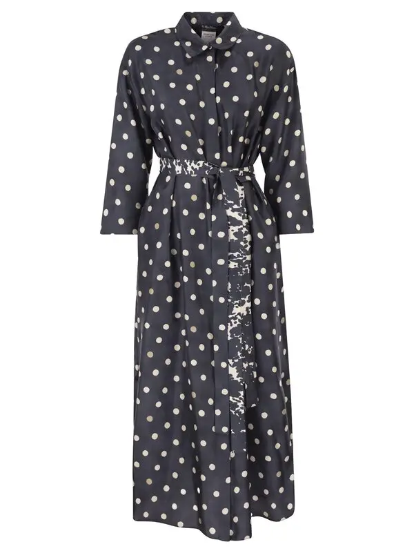 Max Mara Smleva Printed Silk Twill Dress - Blue