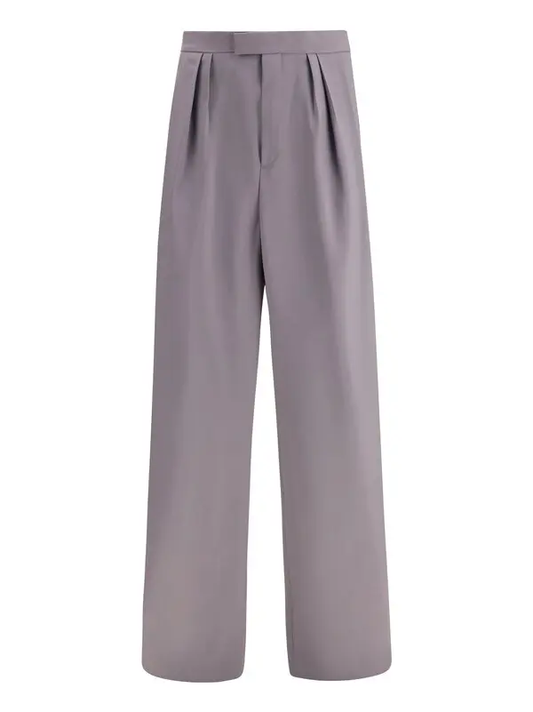 Dries Van Noten Tailored Pleated Wide Leg Wool And Mohair Trousers - Gray