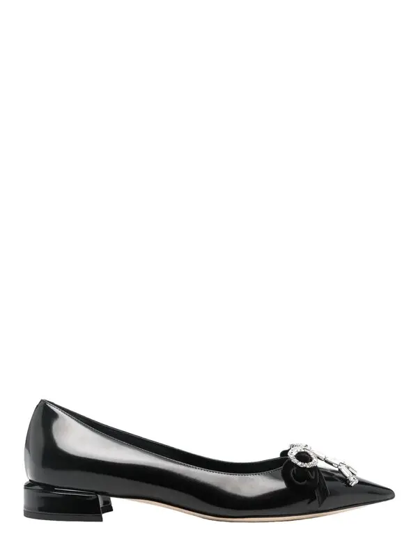 JIMMY CHOO Auria Leather Ballet Flats With Crystal Embellishment - Multicolor