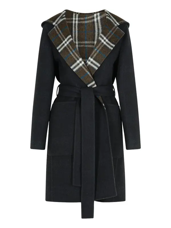 Burberry Hampshire Reversible Wool Coat - Black