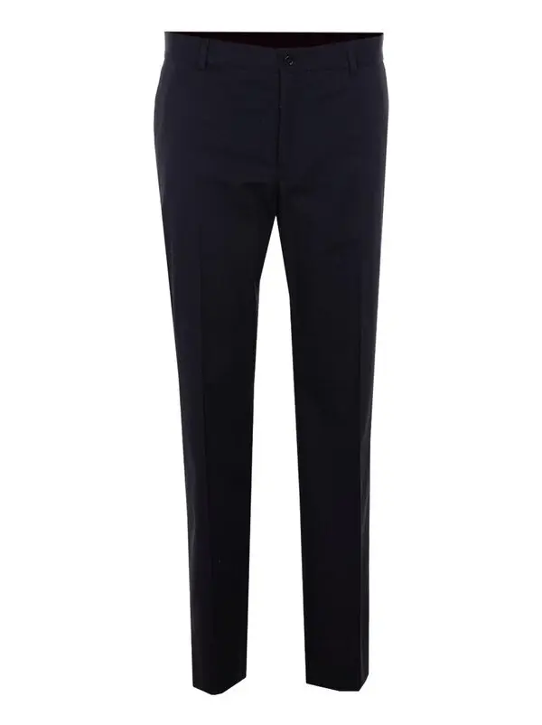 Dolce & Gabbana Cotton Gabardine Straight-leg Trousers - Black