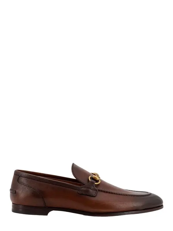 Gucci Jordaan Leather Loafers With Horsebit Detail - Multicolor