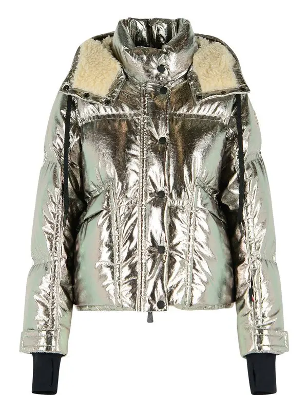 Moncler Celaque Metallic Puffer Jacket - Silver