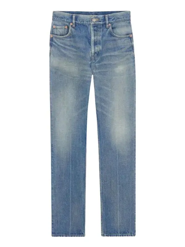 Saint Laurent Straight Leg Denim Jeans - Multicolor