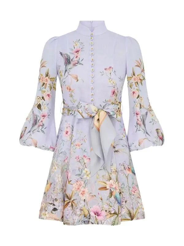 Zimmermann Rebellion Button Mini Dress - Multicolor