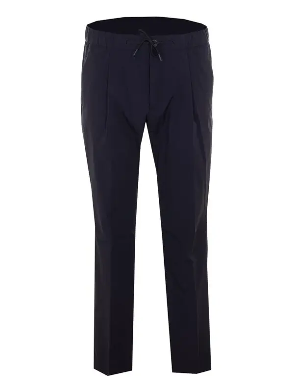 Herno Pleated Front Drawstring Waist Trousers - Black