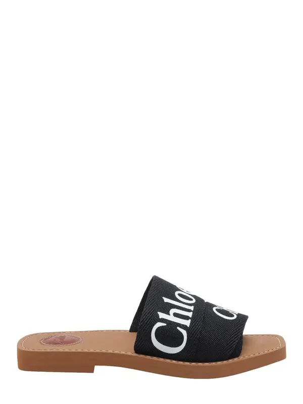 Chloé Woody Flat Sandals - Black
