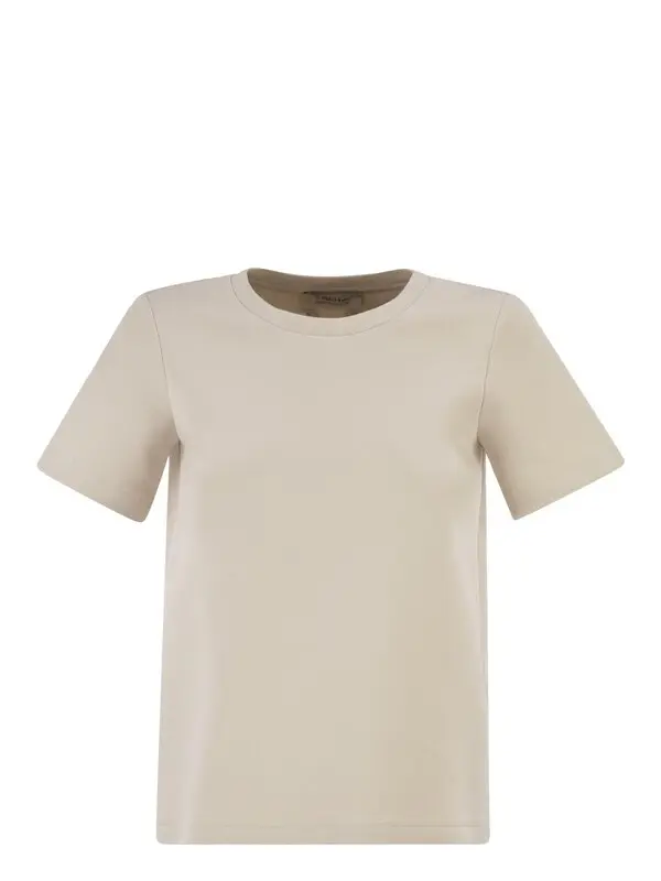 Max Mara Scuba Jersey T-shirt With Embroidered Logo - Multicolor