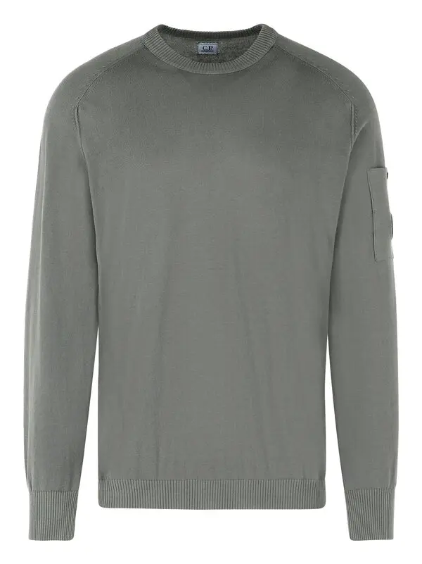 C.P. COMPANY Cotton Crew Neck Sweater - Gray