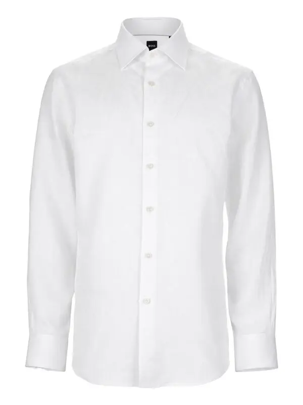 BOSS Camicia In Lino - White