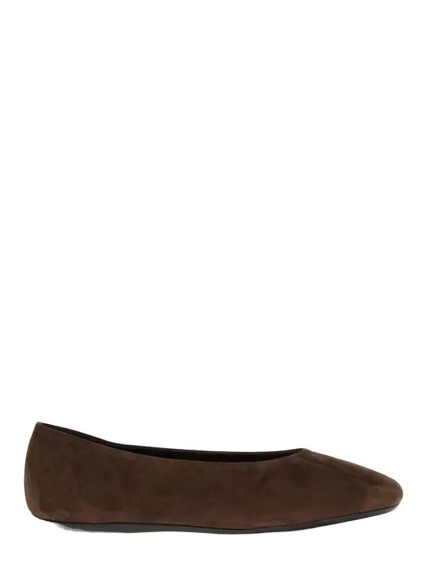 Prada Crochet Ballerinas With Buckle Detail - Brown