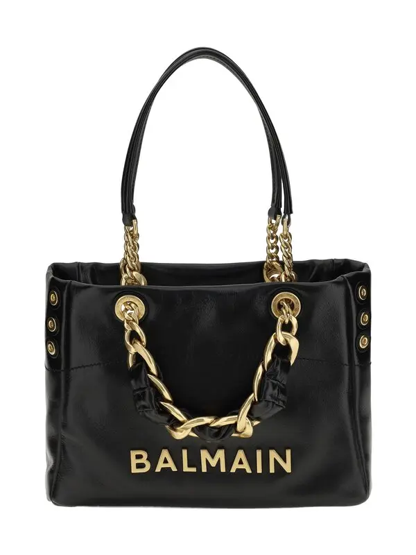 Balmain Small 1945 Soft Shoulder Bag - Black