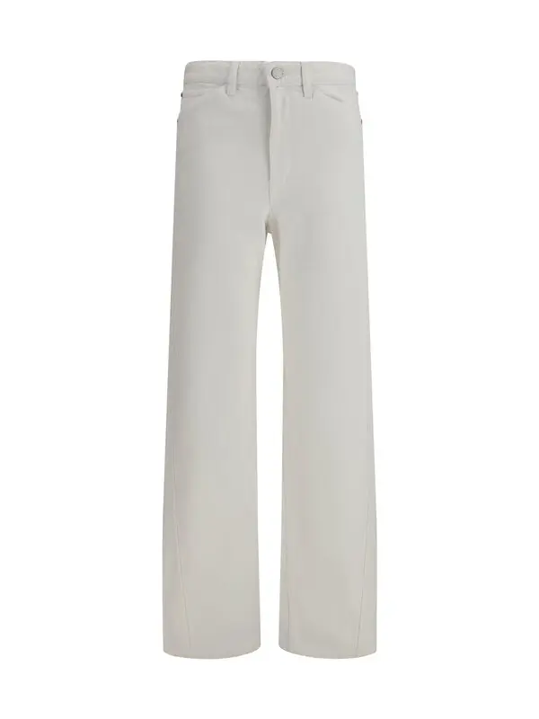 LEMAIRE Cotton Five-pocket Wide-leg Pants - White
