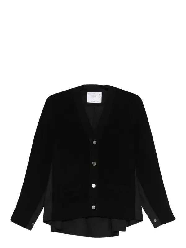 Sacai Cotton Cardigan With Panel Detail - Multicolor