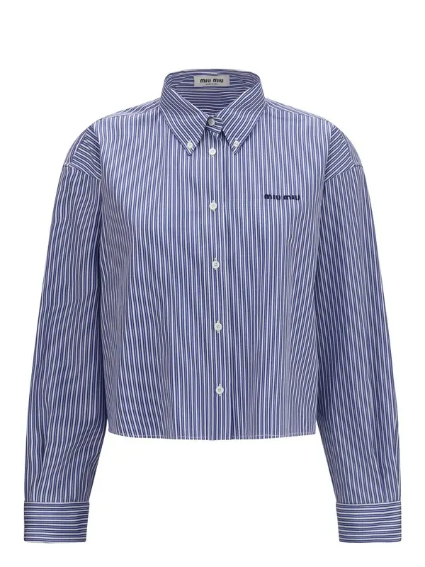 Miu Miu Striped Cotton Shirt - Blue