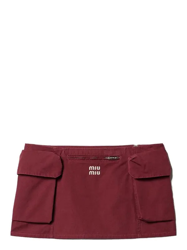 Miu Miu Cotton Skirt With Pocket Detail - Multicolor
