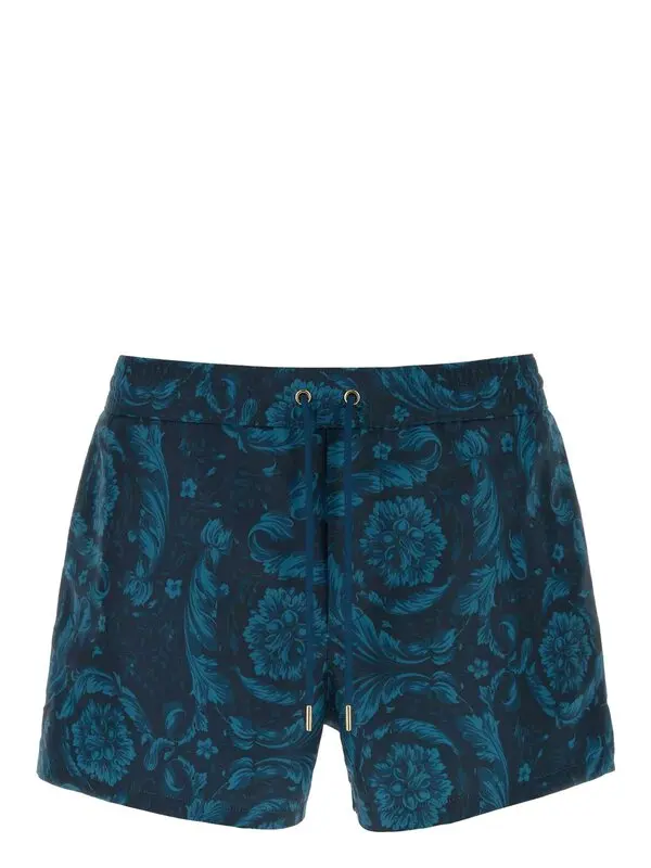 Versace Printed Polyester Swimming Shorts - Multicolor