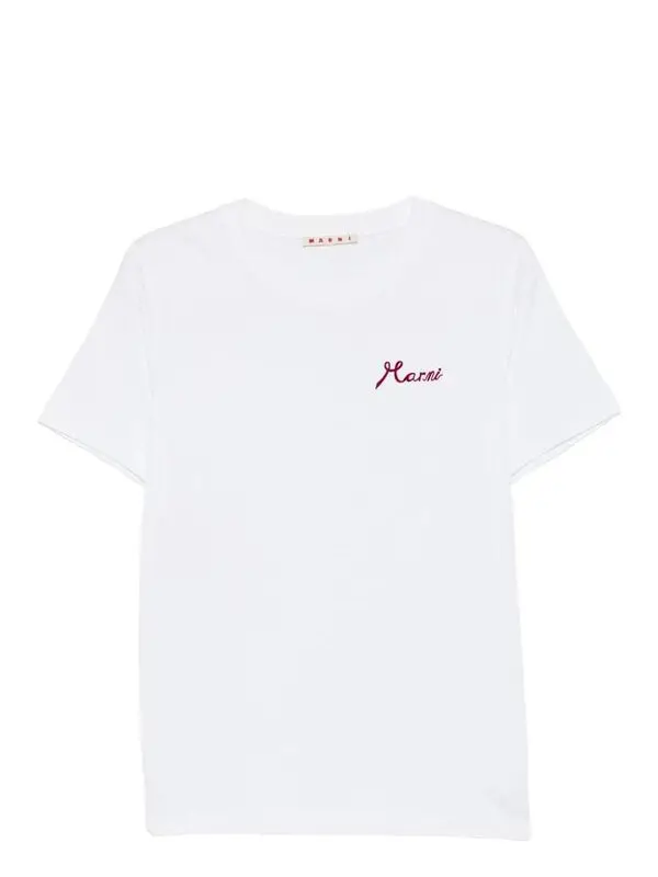 Marni Cotton T-shirt With Logo Detail - White