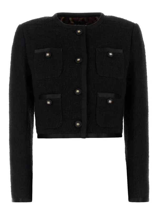 Dolce & Gabbana Bouclé Blazer - Black