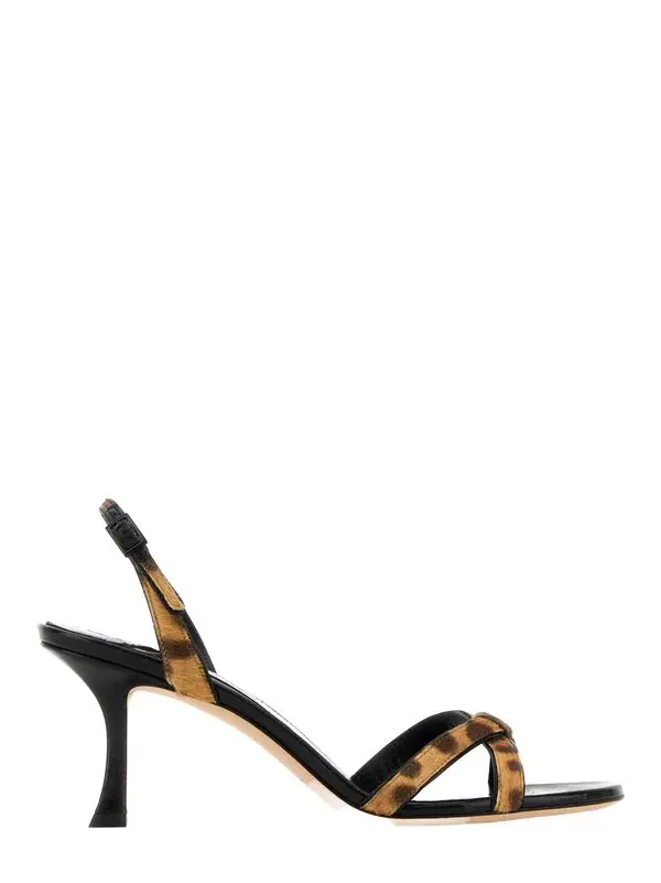 JIMMY CHOO Elsy 70 Printed Calf Hair Sandals - Multicolor
