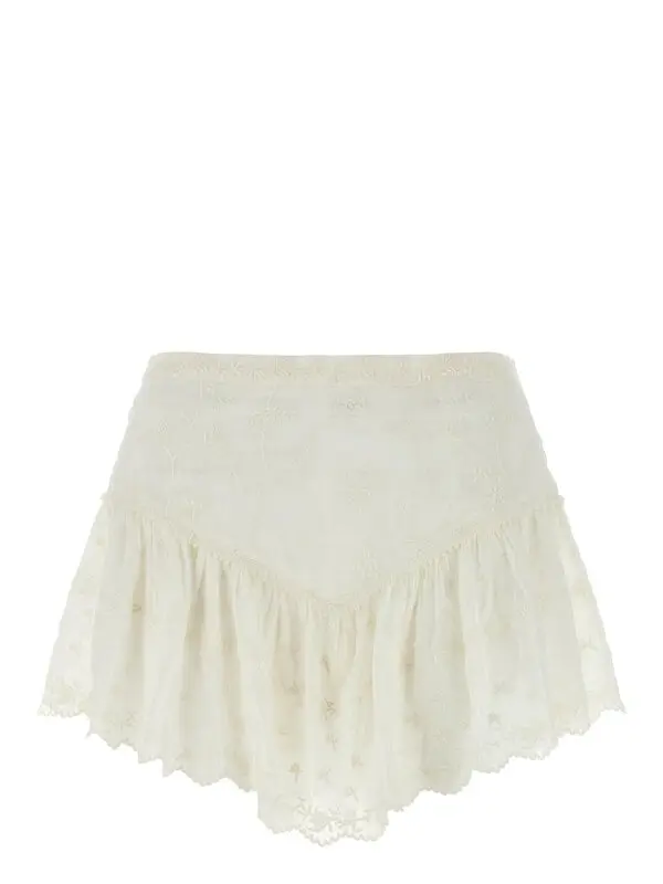Isabel Marant Étoile Zoelia Embroidered Cotton And Silk Shorts - White