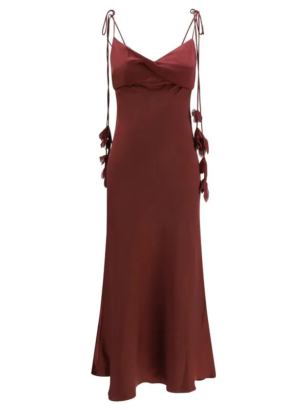 SELF-PORTRAIT Satin Flower Midi Dress - Multicolor