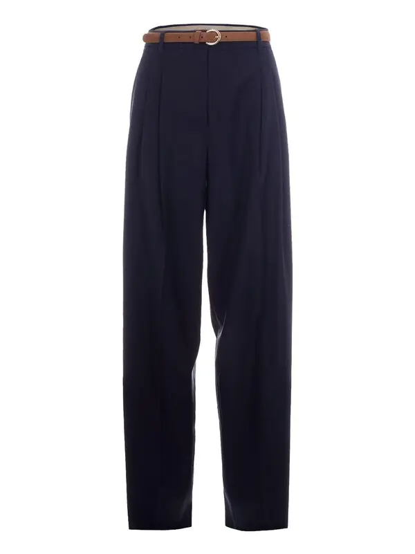 Max Mara Tailored Wool Trousers - Blue
