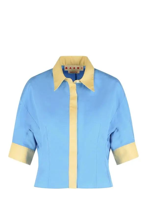 Marni Light Cotton Shirt With Contrast Details - Blue