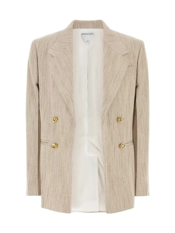 Bottega Veneta Melange Sand Blazer - Brown